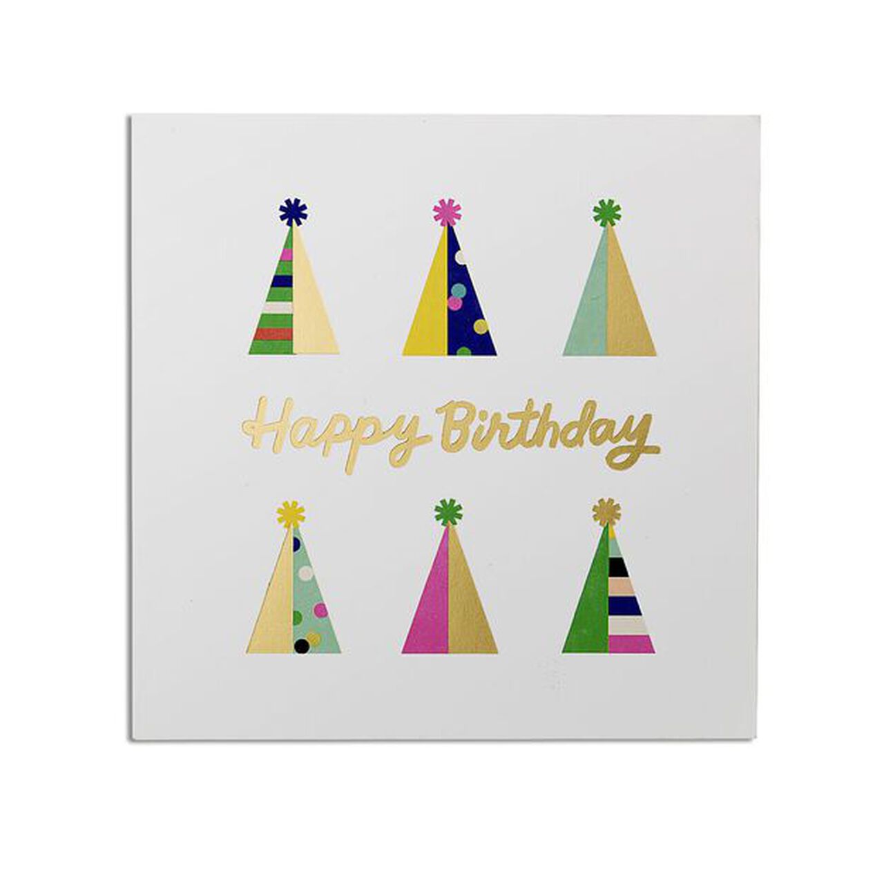Foil Party Hats Square Birthday Card | Hallmark Business